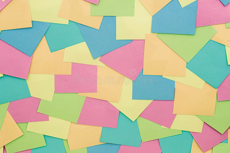 Colorful Sticky Notes on the Board. Stock Image - Image of material ...