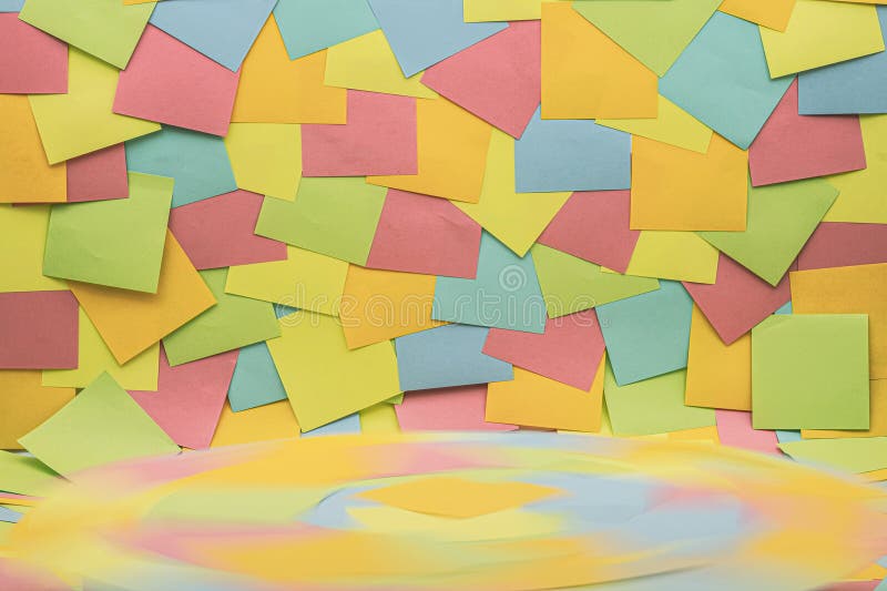 Colorful Sticky Notes on the Board. Stock Photo - Image of notebook ...