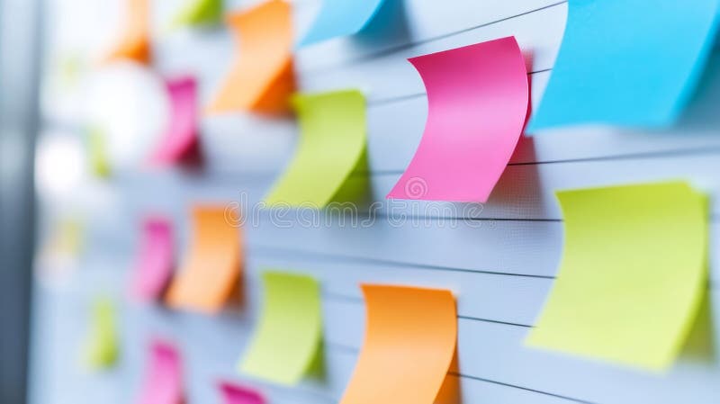 Colorful Sticky Notes for Business Collaboration and Brainstorming on ...