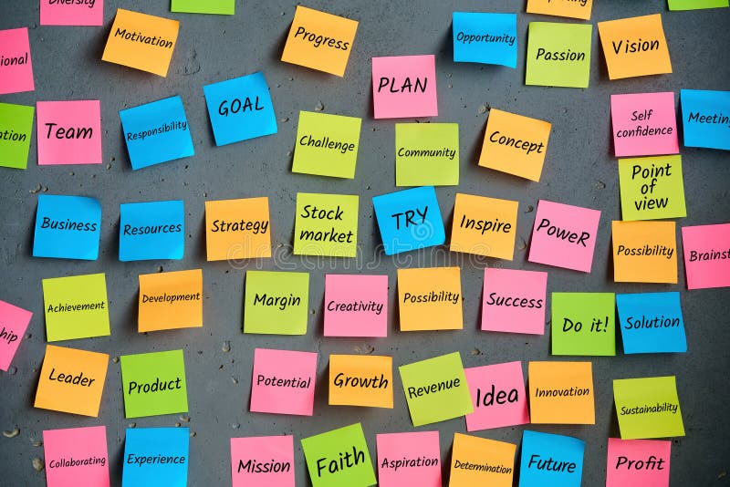 Colorful Sticky Notes with Business Motivation Quotes Stock Photo ...