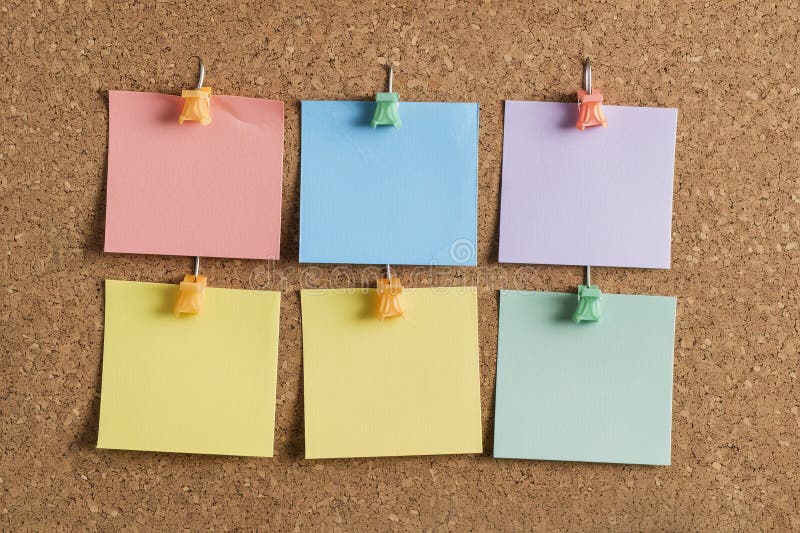 Colorful Sticky Notes on Cork Board. Minimalist and Versatile Image for ...