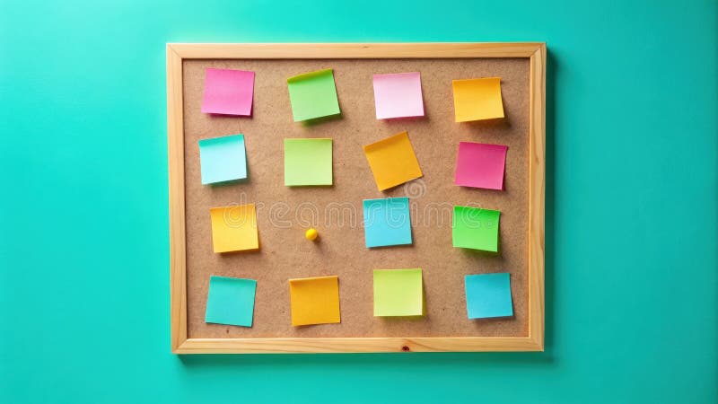 Colorful Sticky Notes on a Corkboard a Visual Representation of Ideas ...