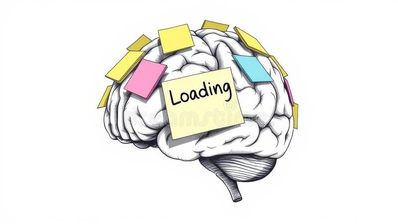 Colorful Sticky Notes Covering Human Brain, Displaying Loading Status ...