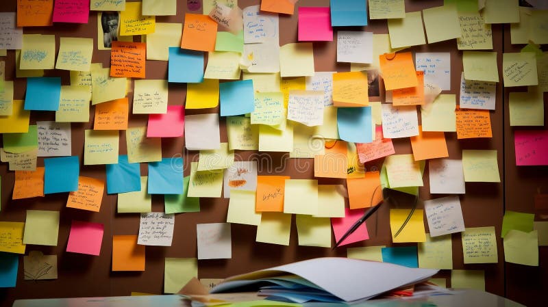 Colorful Sticky Notes Covering a Wall, Filled with Handwritten ...