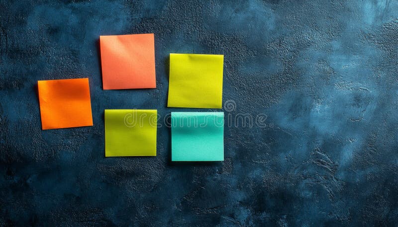 Colorful Sticky Notes on Dark Blue Wall a Creative Take on Project ...
