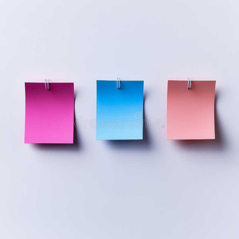 Colorful Sticky Notes Displayed on a Wall in a Minimalist Style ...