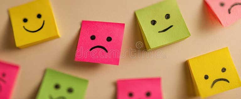 The Colorful Sticky Notes Expressing Various Emotions in a Creative ...