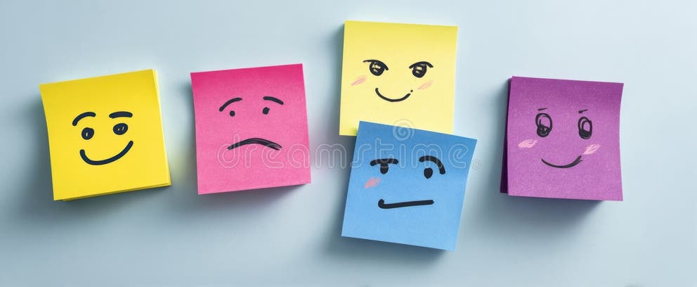 The Colorful Sticky Notes Expressing Various Emotions in a Creative ...