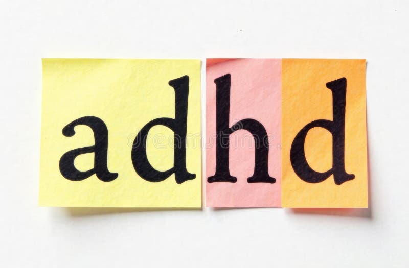 ADHD Displayed on Colorful Sticky Notes Highlighting Awareness and ...