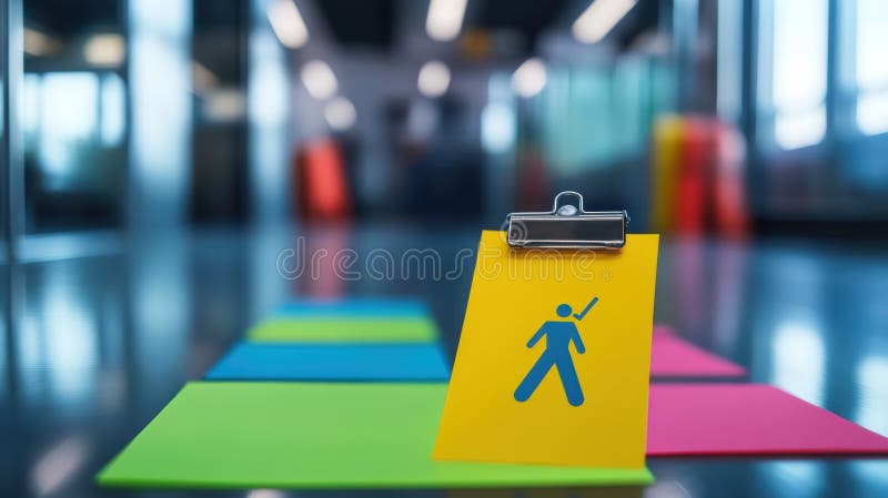 Colorful Sticky Notes with a Figure Icon in an Office Stock ...