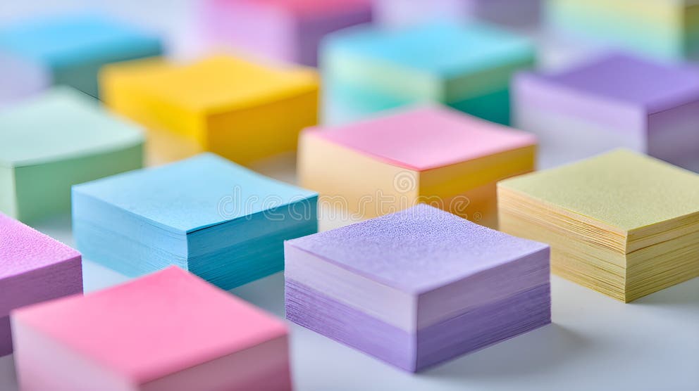 Colorful Sticky Notes Forming a Grid on White Background Stock Photo ...