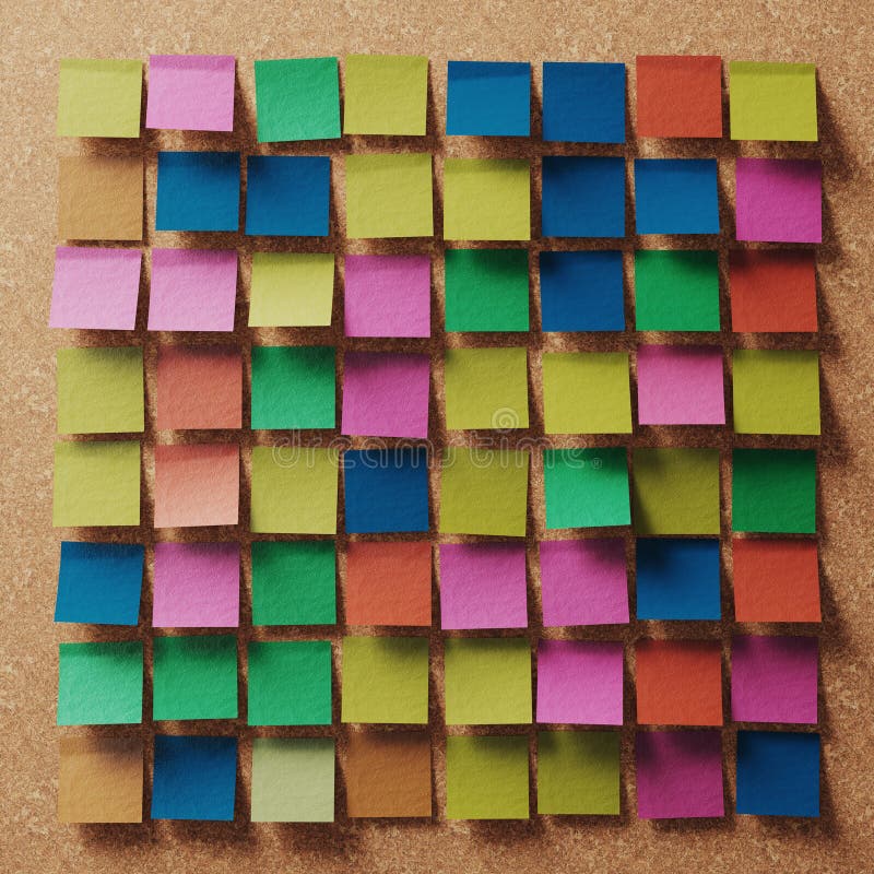 Colorful Sticky Notes Grid: a Vibrant Array of Pink, Green, Blue, and ... Colorful Sticky Notes Grid: a Vibrant Array of Pink, Green, Blue, and ...