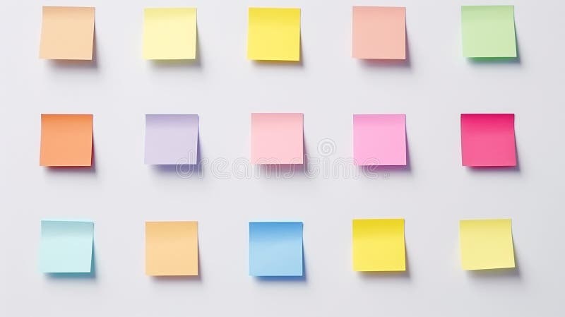 Colorful Sticky Notes Isolated on White Background Stock Illustration ...