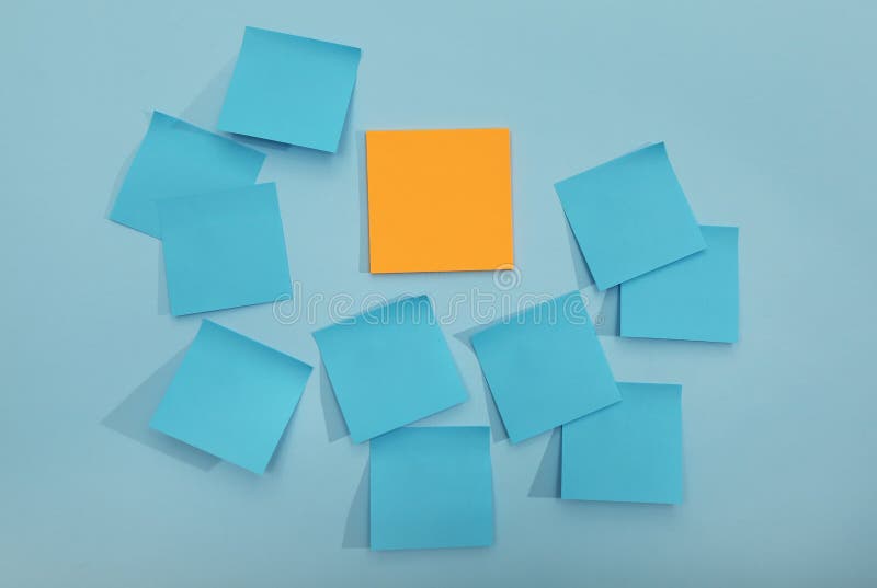 Colorful Sticky Notes on Light Blue Background, Flat Lay Stock Photo ...