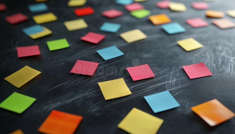 Colorful Sticky Notes Mind Map Stock Illustration - Illustration of ...