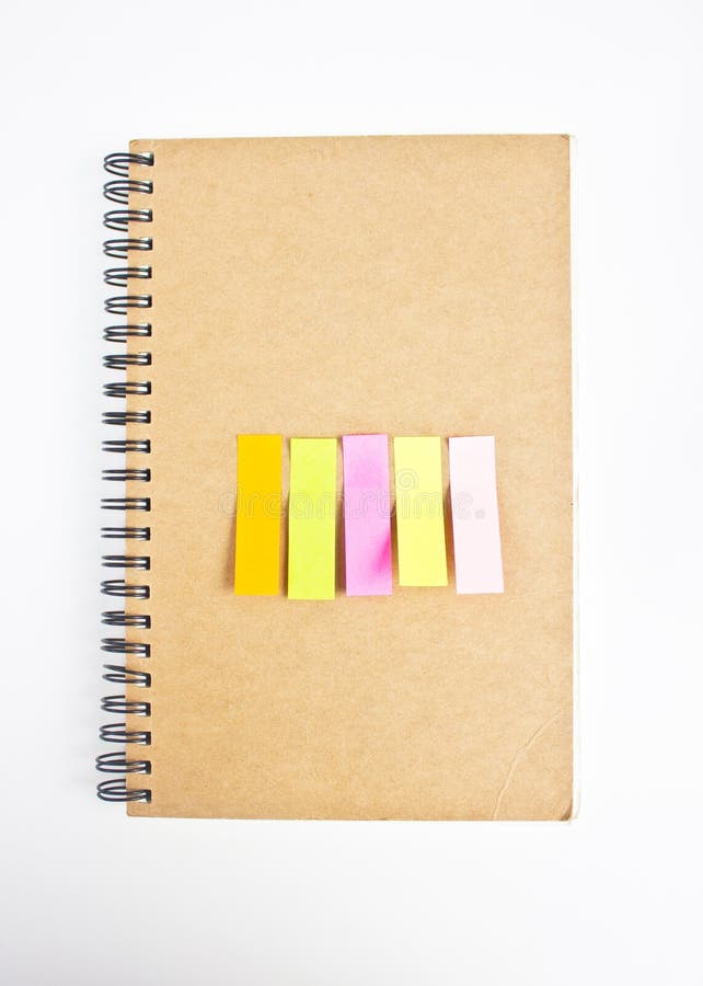 Colorful Sticky Notes on Notebook S Cover. Stock Image - Image of ...