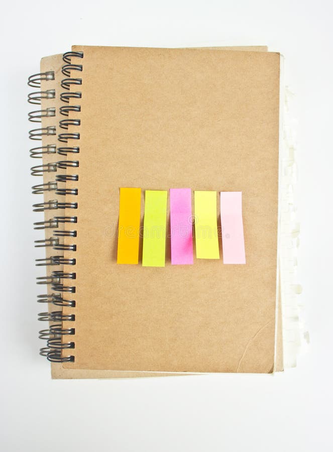 Colorful Sticky Notes on Notebook S Cover. Stock Image - Image of ...
