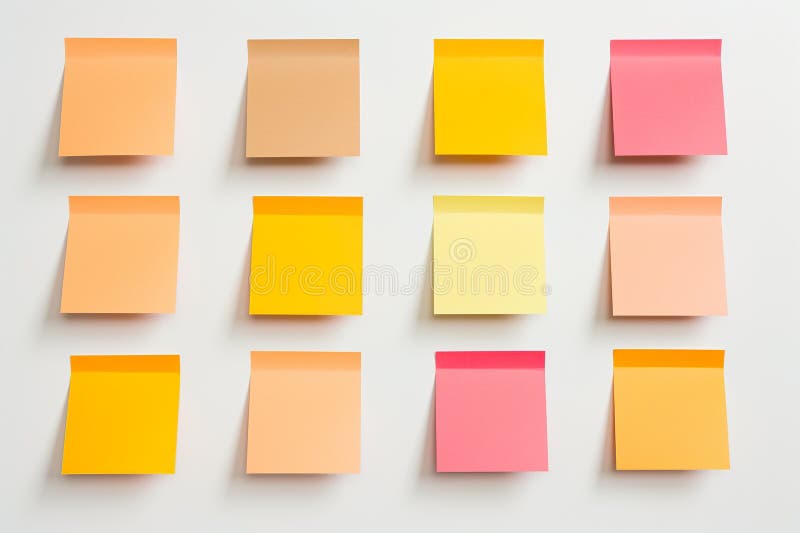 Colorful Sticky Notes: Organized Creativity Stock Illustration ...