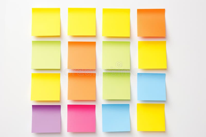 Colorful Sticky Notes: Organized Creativity Stock Illustration ...