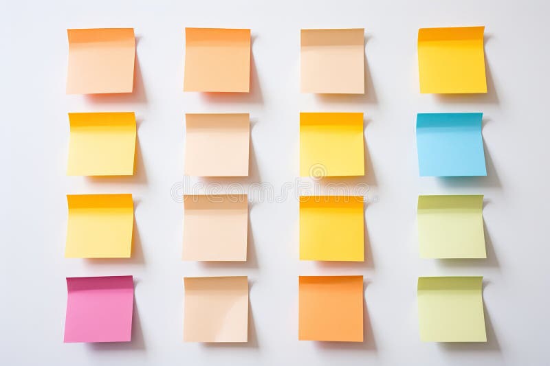 Colorful Sticky Notes: Organized Creativity Stock Illustration ...