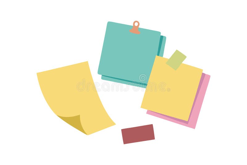 Colorful Sticky Notes and Pads on White Background for Reminders and ...