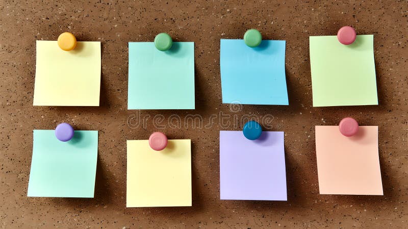 Colorful Sticky Notes Pinned on Board for Organization and Reminders ...