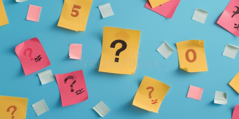 Colorful Sticky Notes with Question Marks, Perfect for Brainstorming ...