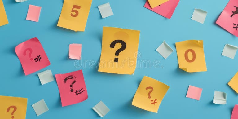 Colorful Sticky Notes with Question Marks, Perfect for Brainstorming ...
