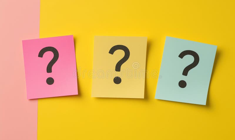 Colorful Sticky Notes with Question Marks on Vibrant Background for ...