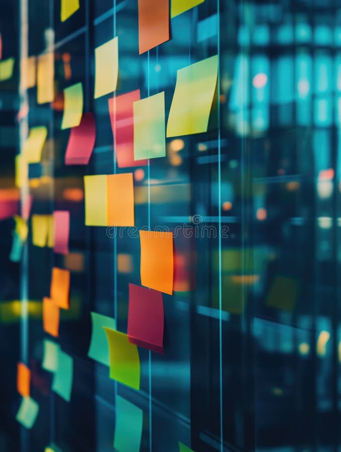 Colorful Sticky Notes with Reminders and Ideas on a White Wall Stock ...