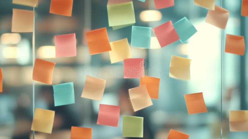 Colorful Sticky Notes Representing Multitasking Chaos Stock Photo ...