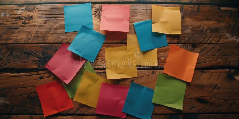 Colorful Sticky Notes on a Table Stock Image - Image of idea ...