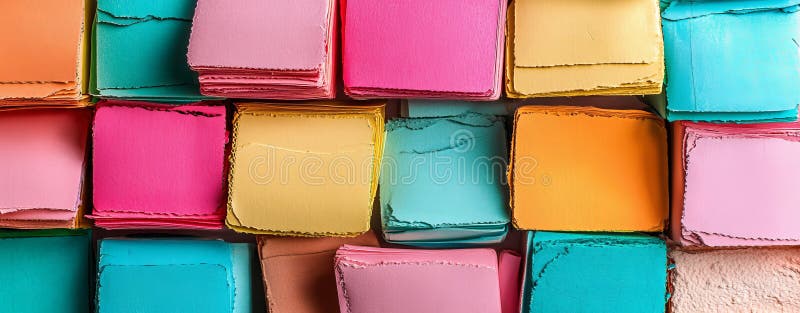 Colorful Sticky Notes of Various Sizes and Colors are Arranged on the ...