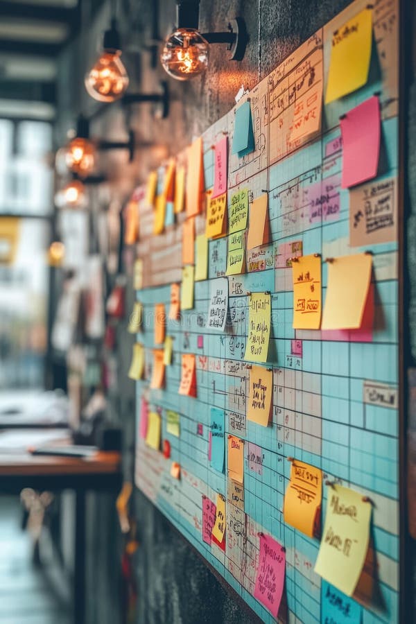 Colorful Sticky Notes, a Vibrant Array of Sticky Notes on a Wall ...