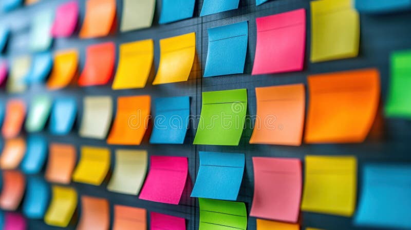 Colorful Sticky Notes, a Vibrant Array of Sticky Notes on a Wall ...