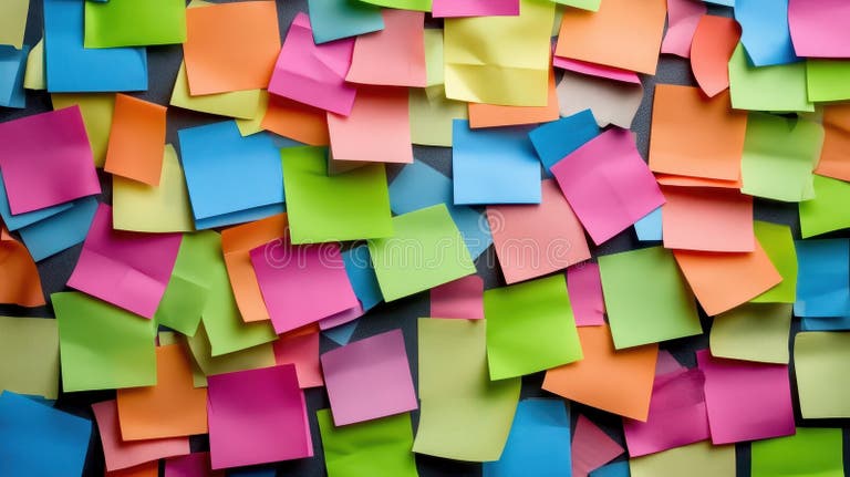 Colorful Sticky Notes a Vibrant Collage of Ideas and Reminders ...