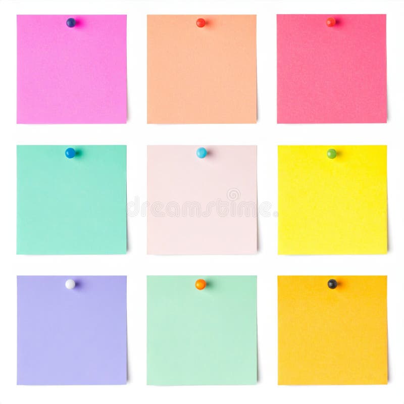 Colorful Sticky Notes on White Background Stock Illustration ...