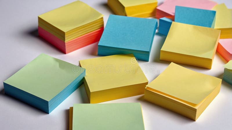 Colorful Sticky Notes on White Background Stock Illustration ...