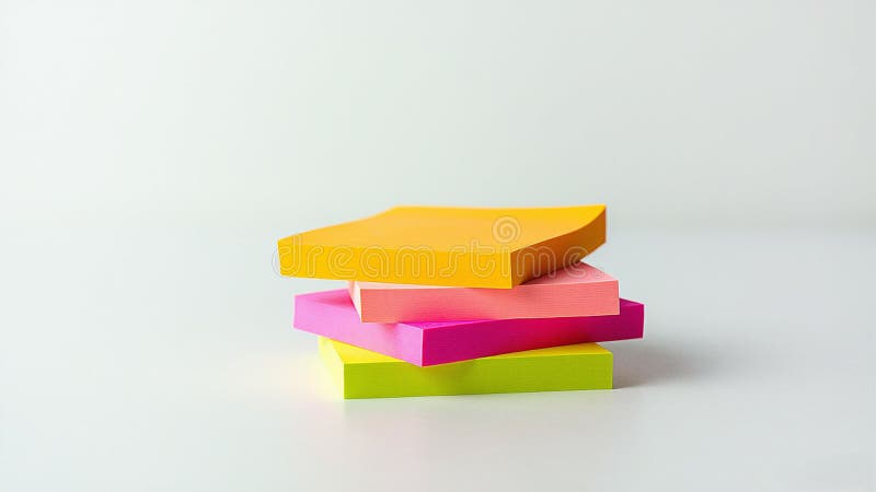 Colorful Sticky Notes on White Background Stock Illustration ...