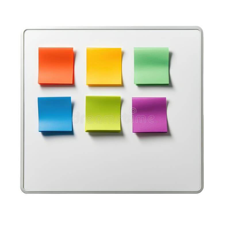 Colorful Sticky Notes Whiteboard. Creative Organization and Planning ...