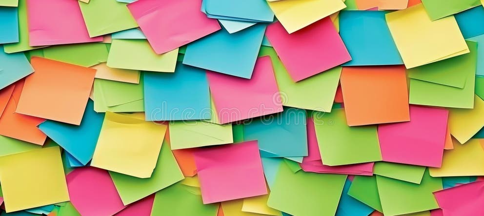 Colorful Sticky Notes on Whiteboard Showcasing Creative Collaboration ...
