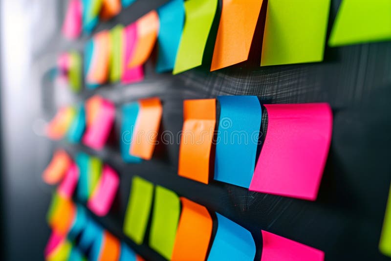 Colorful Sticky Notes on Whiteboard for Vibrant Brainstorming and ...