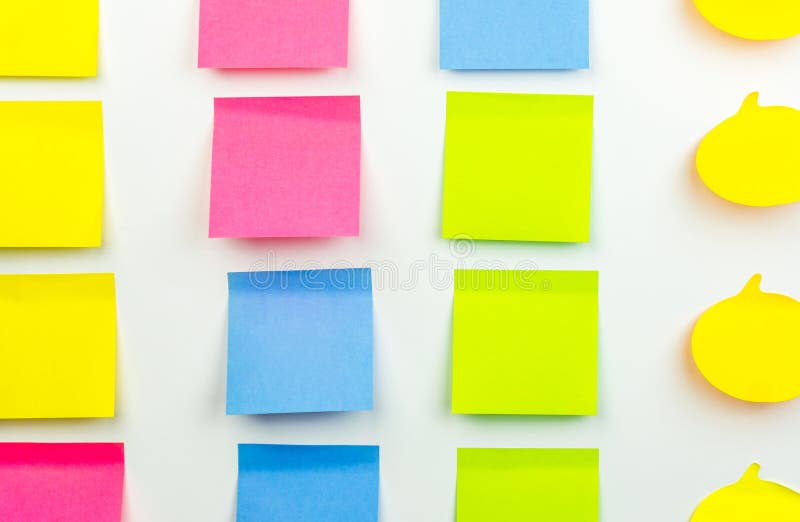Sticky Note Post it Notes Board Office Side View Stock Photo - Image of ...