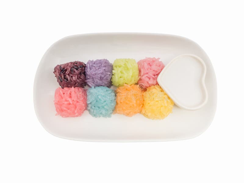 Colorful Sticky Rice Ball Shape Stock Image - Image of light, dessert ...