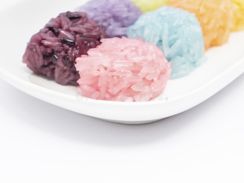 Colorful Sticky Rice Ball Shape Stock Image - Image of nutrition ...