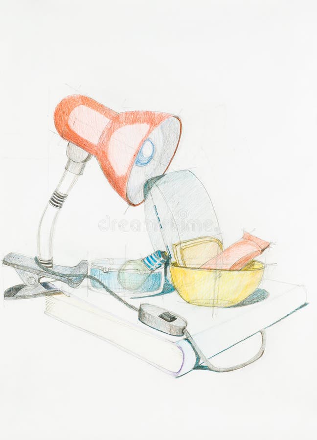 Colorful Still Life with Objects Stock Illustration - Illustration of ...