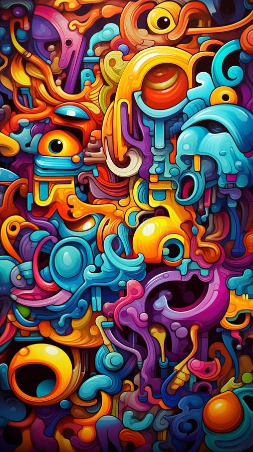 A Colorful Still Life Painting with a Variety of Objects Stock ...