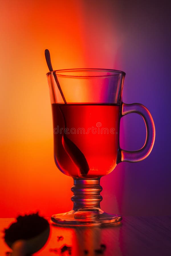 Colorful Still Life Tea in a Glass Stock Image - Image of evening ...