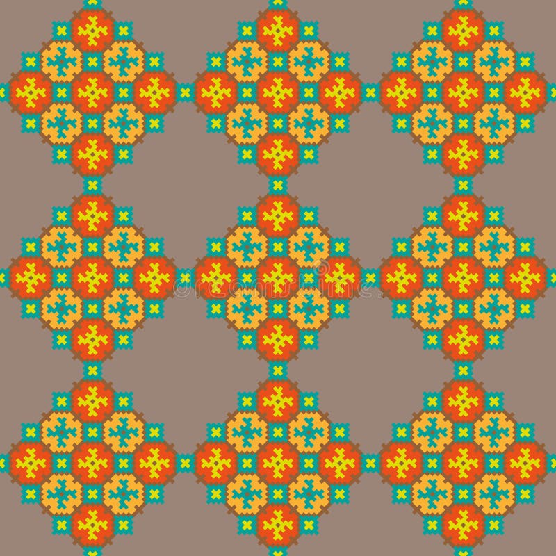 Stitching Seamless Pattern with Floral Elements in Dark Colors Stock ...