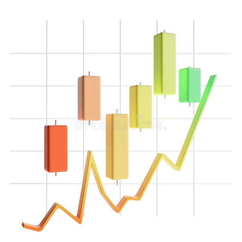 Colorful Stock Market Chart with Candlesticks and Lines Dynamics Stock ...